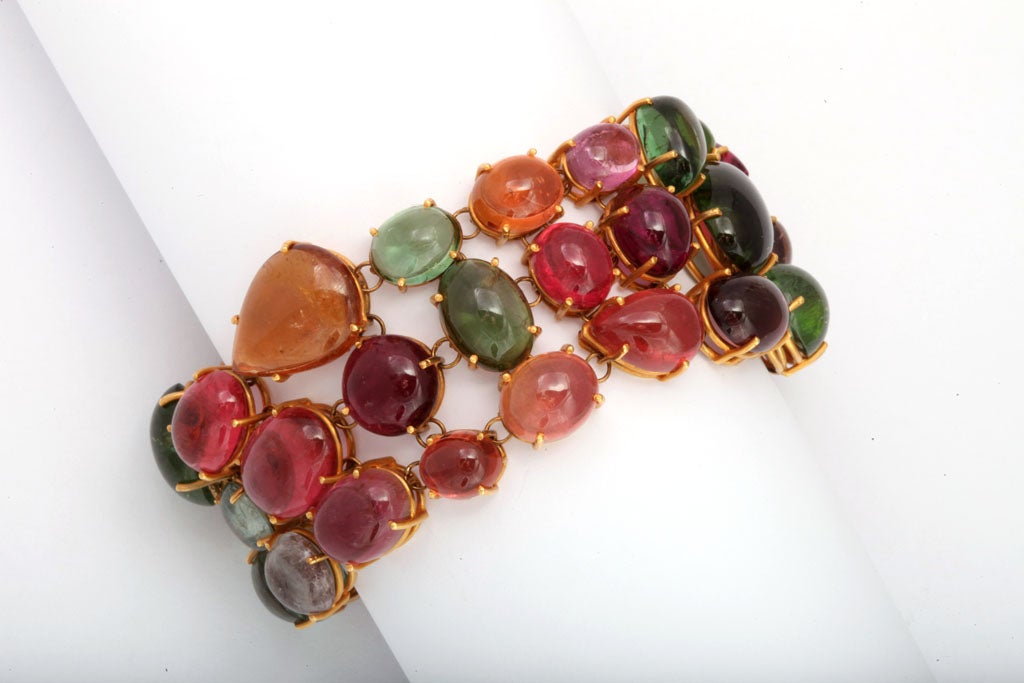 Magnificent Multi-colored Tourmaline Bracelet at 1stDibs | multi color ...