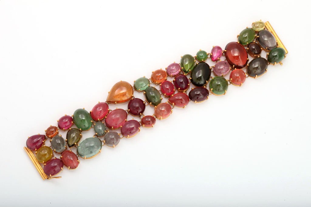 Magnificent Multi-colored Tourmaline Bracelet at 1stDibs | multi color ...