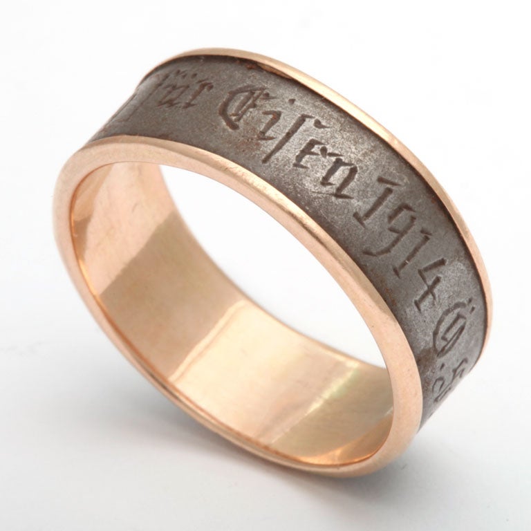 Fascinating, Rare, Berlin Iron Ring Stating I Gave Gold for Iron at ...