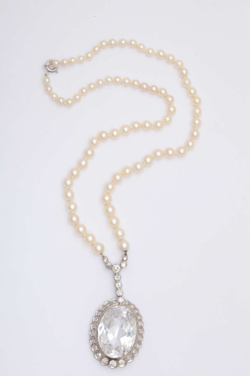 Diamond and Faceted Kunzite Pearl Necklace at 1stDibs | drawings of ...