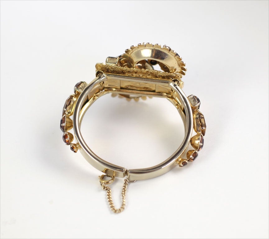 Multi "Topaz" Stone Clamp Bracelet For Sale at 1stDibs