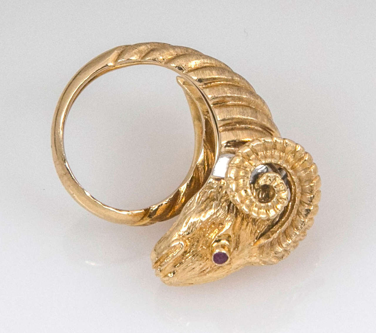 Ram's Head Gold Ring at 1stDibs
