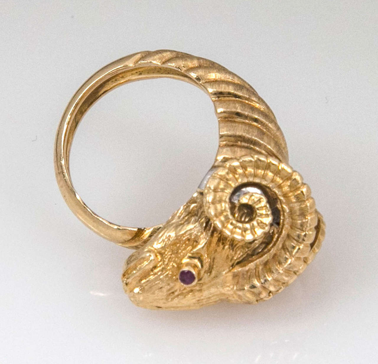 Ram's Head Gold Ring at 1stDibs