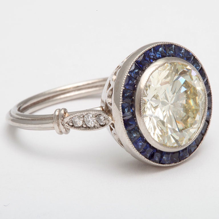 Diamond and Sapphire Target Ring at 1stDibs