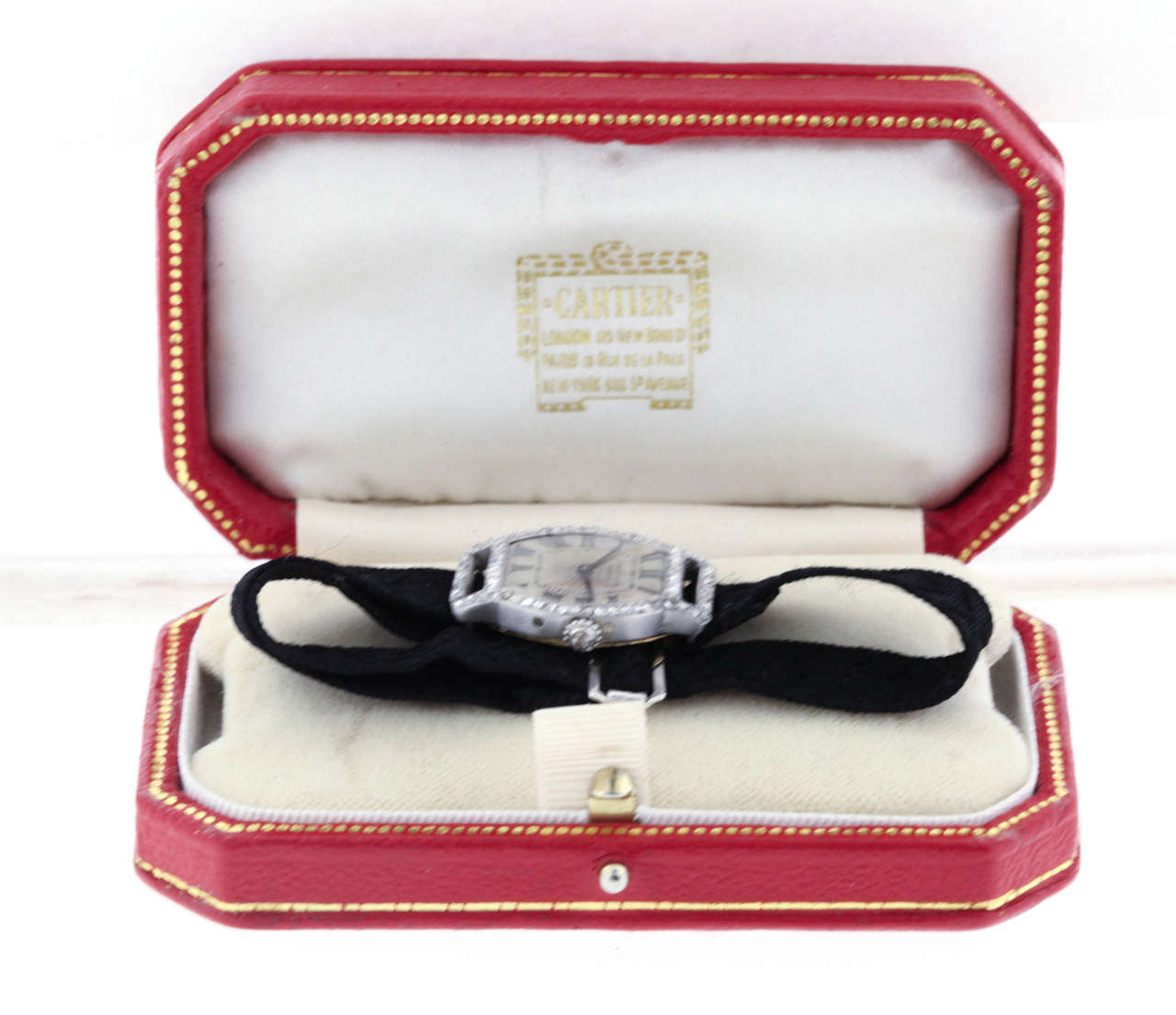 Cartier Lady's Platinum, Gold and Diamond Art Deco Tonneau Wristwatch ...