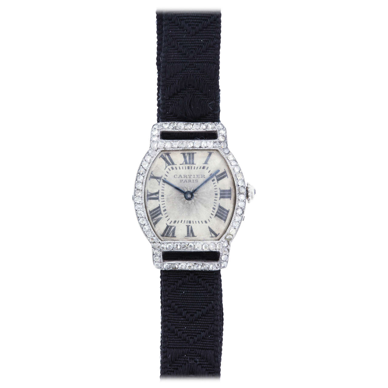 Cartier Lady's Platinum, Gold and Diamond Art Deco Tonneau Wristwatch ...