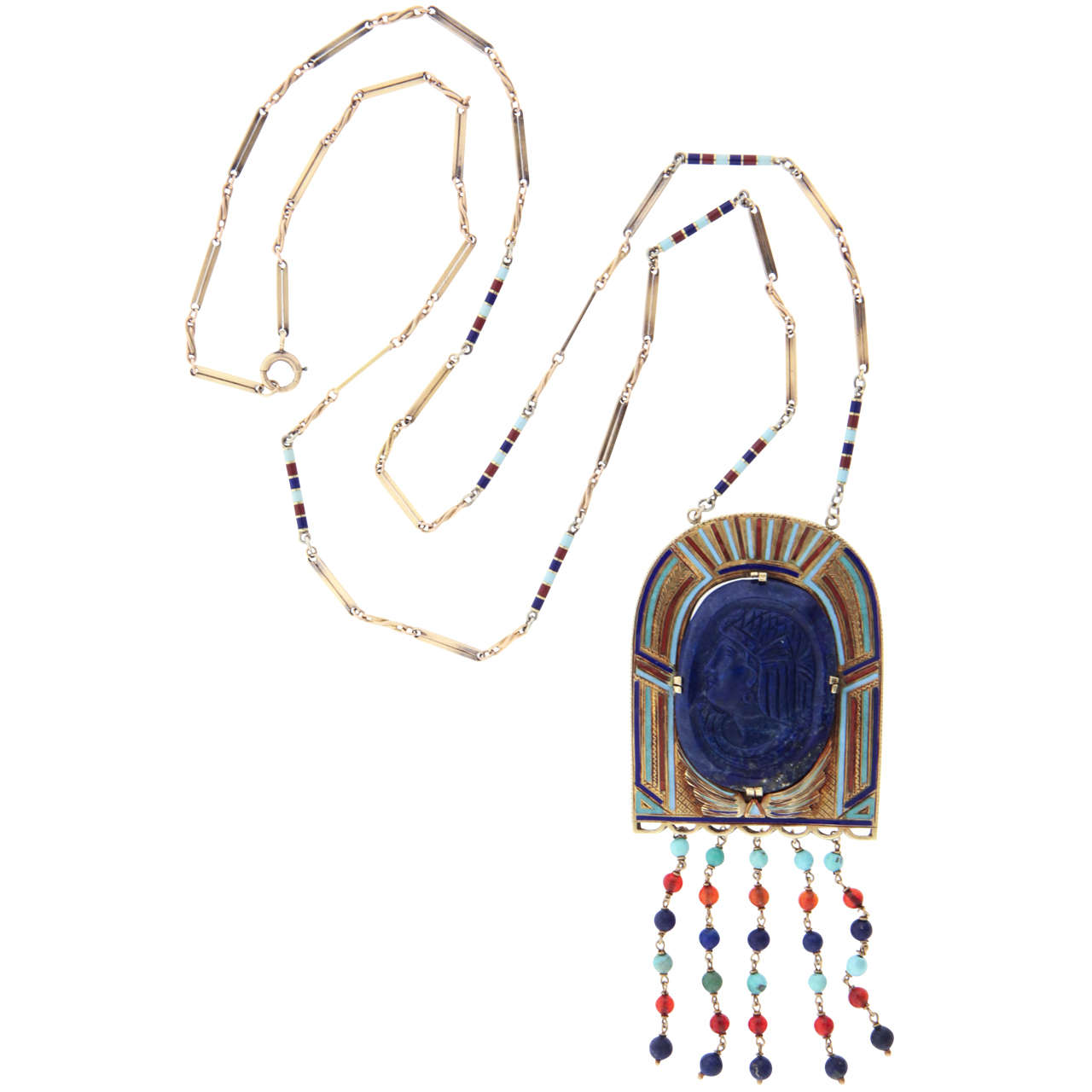 Egyptian Revival Pectoral Necklace by Court Jeweller Hugo Schaper ...