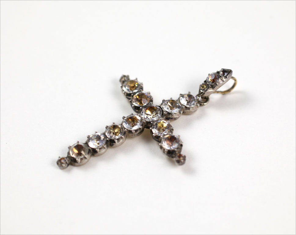 Georgian Paste Cross Set in Sterling. c.1780 at 1stDibs