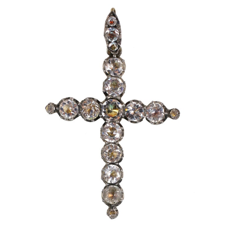 Georgian Paste Cross Set in Sterling. c.1780 at 1stDibs