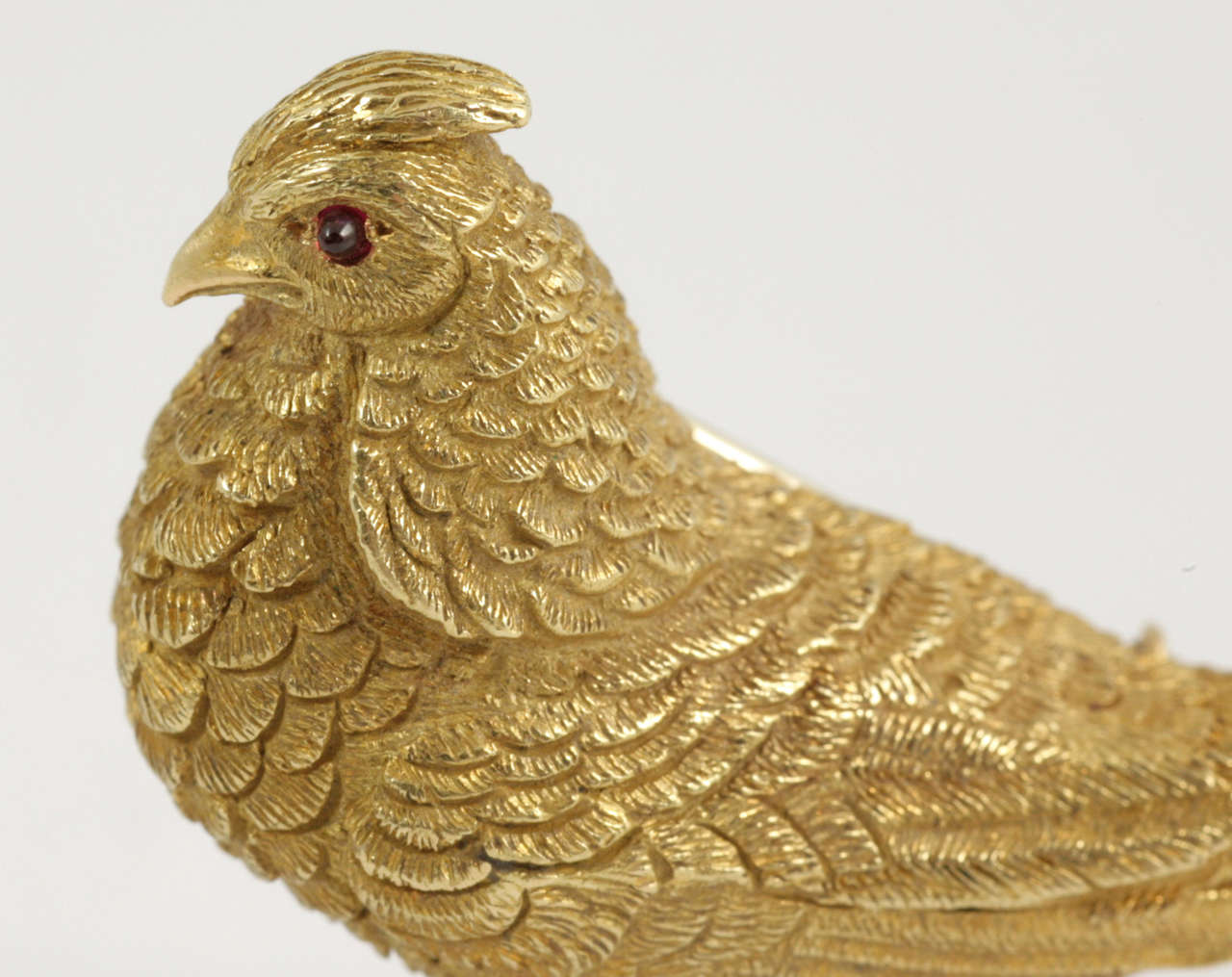 French Gold Pheasant Brooch at 1stDibs