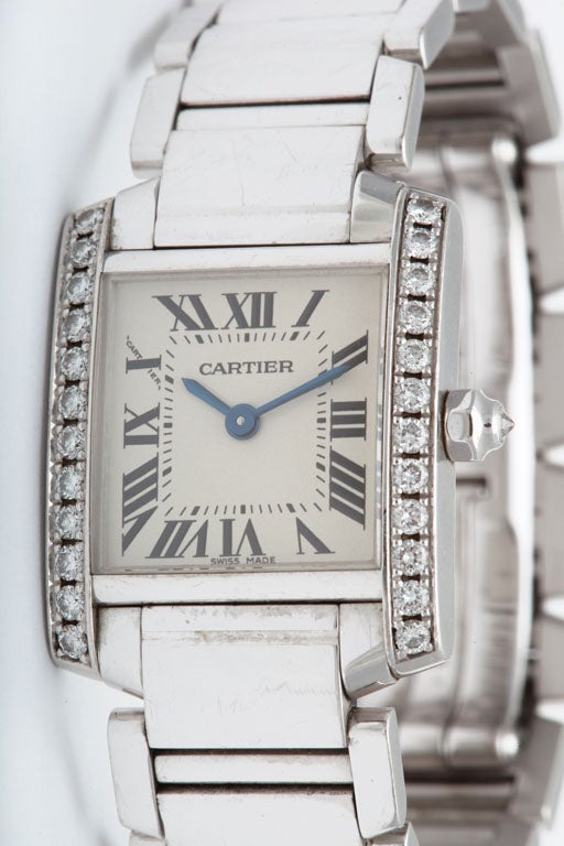 CARTIER White Gold and Diamond Bracelet Watch at 1stDibs | cartier ...