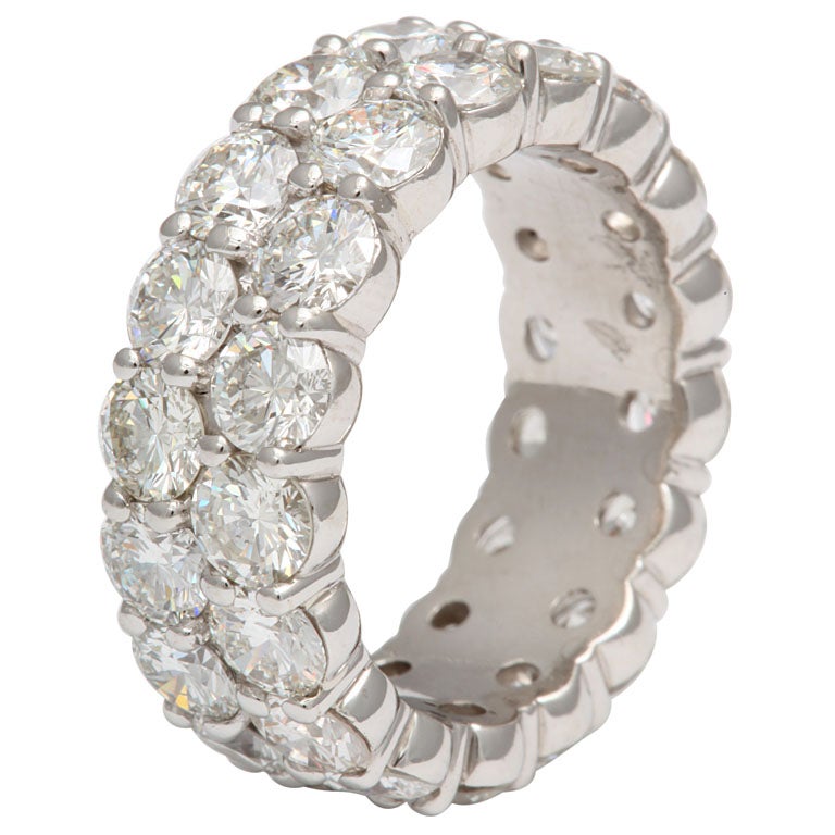 Diamond Double Row Band, 7.48 CTS For Sale at 1stDibs
