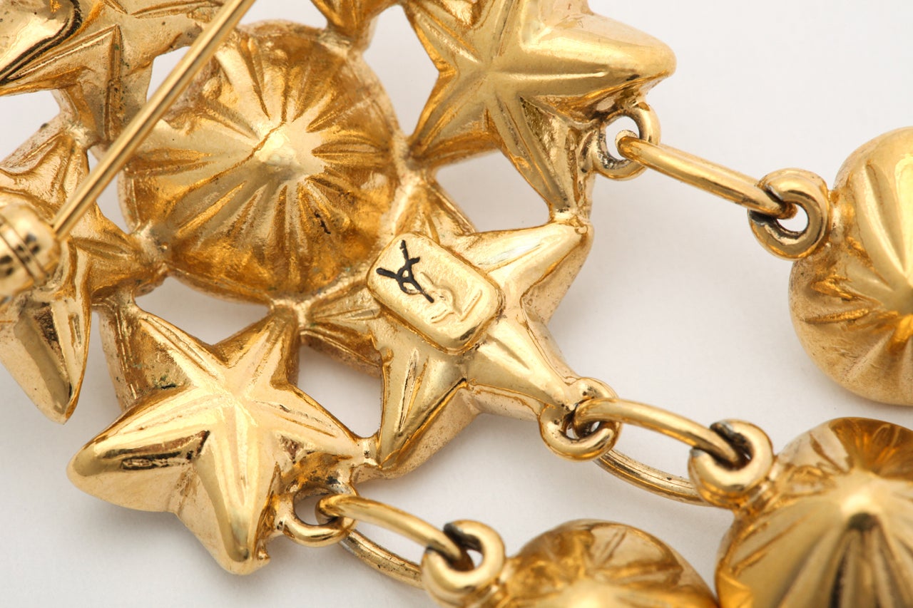 YSL Star and Heart Pin For Sale at 1stDibs