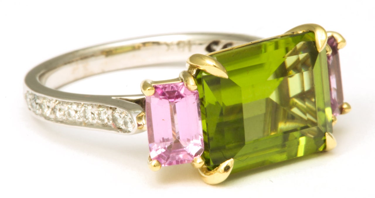 Paolo Costagli Peridot and Pink Sapphire Ring at 1stDibs | pink diamond ...