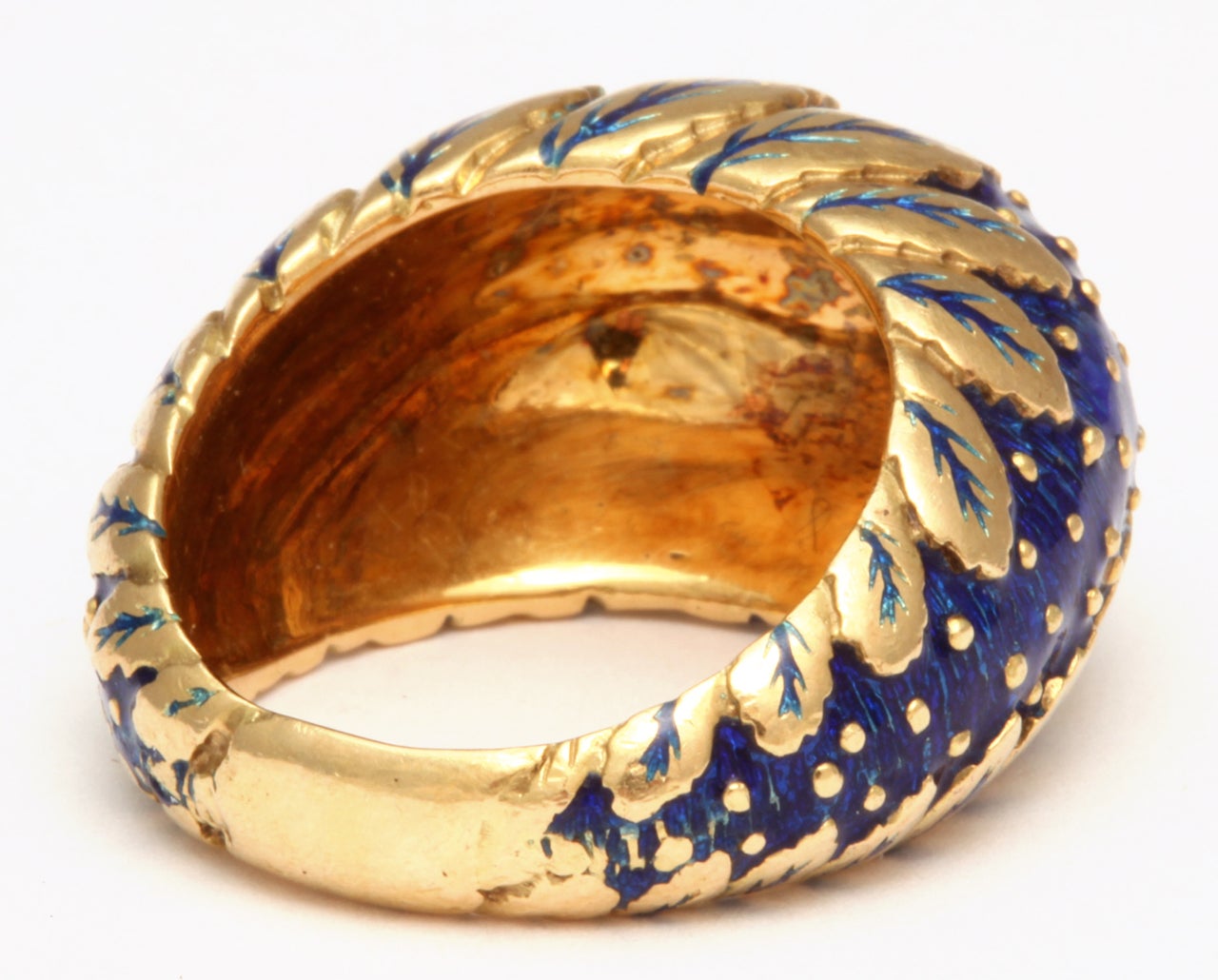 Super Chic Blue Enamel Ring at 1stDibs