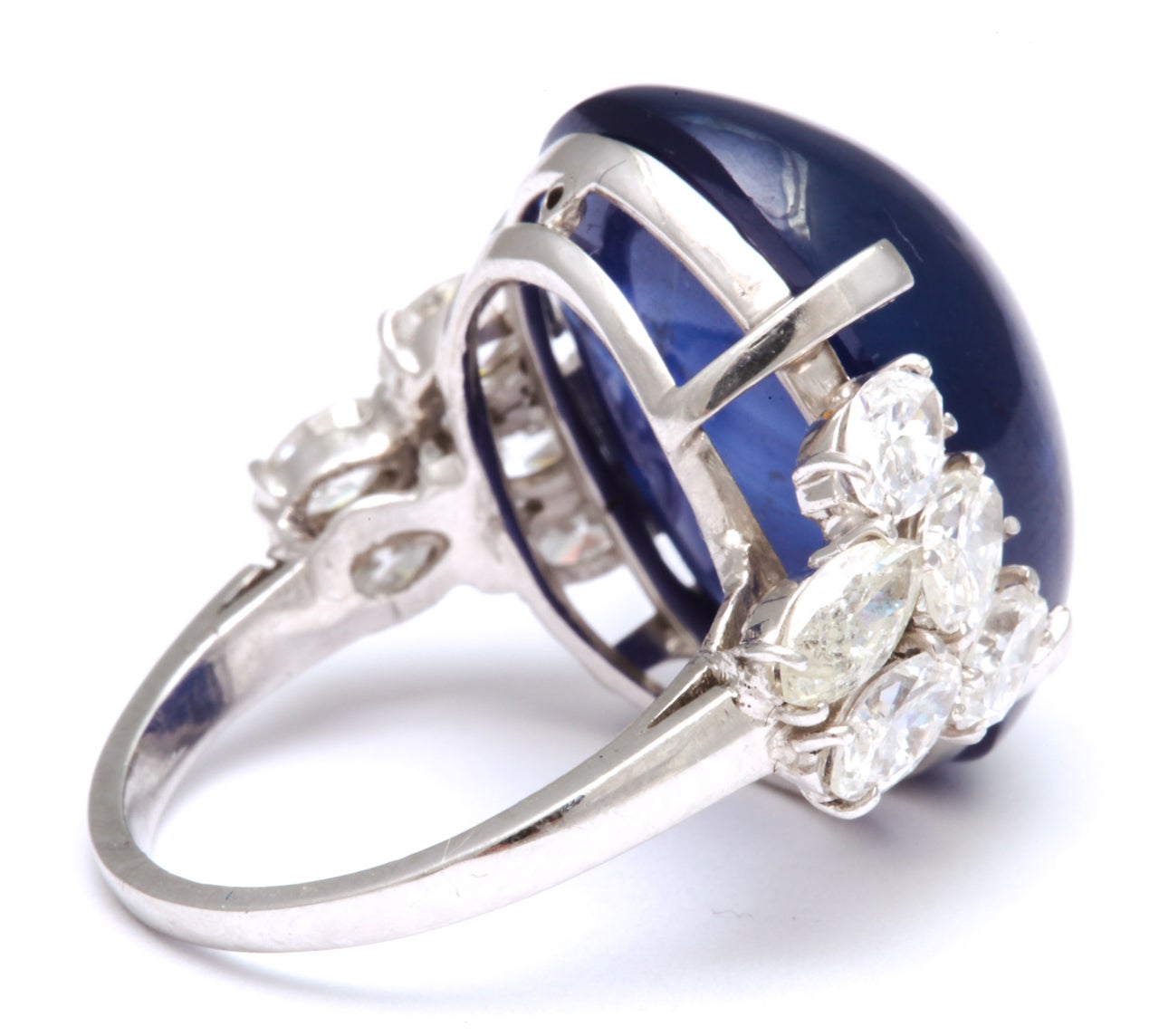 Cabochon Sapphire Diamond Ring at 1stdibs