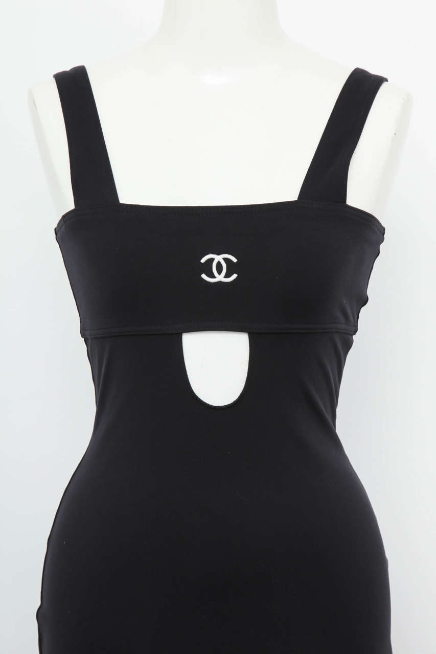 Chanel BlackBody Con Dress with CC Logos at 1stDibs | chanel dress with ...