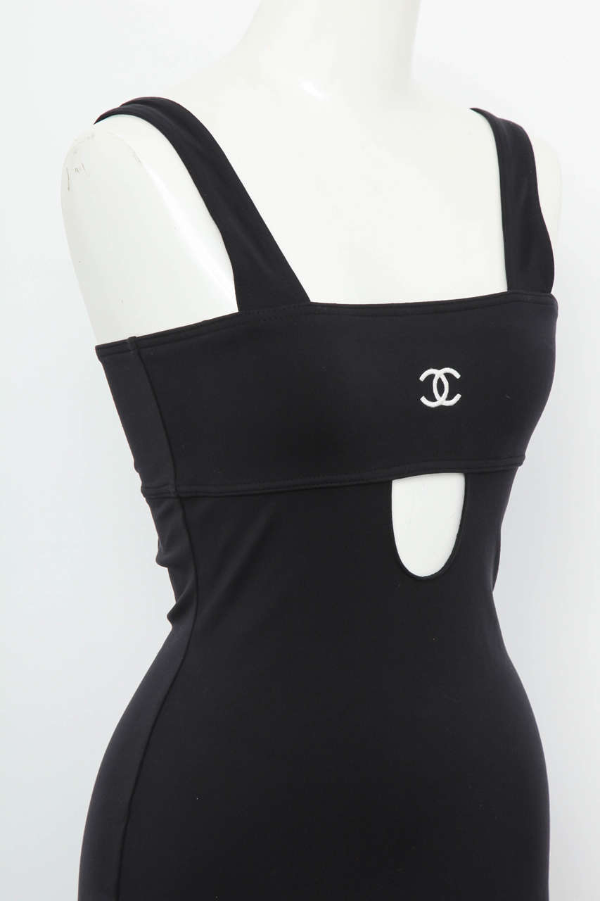 Chanel BlackBody Con Dress with CC Logos at 1stDibs | chanel dress with ...