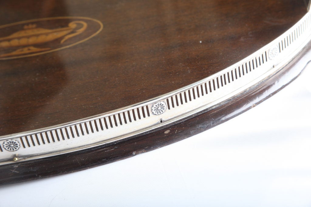 Sterling Silver-Mounted Inlaid Wood Gallery Tray at 1stDibs