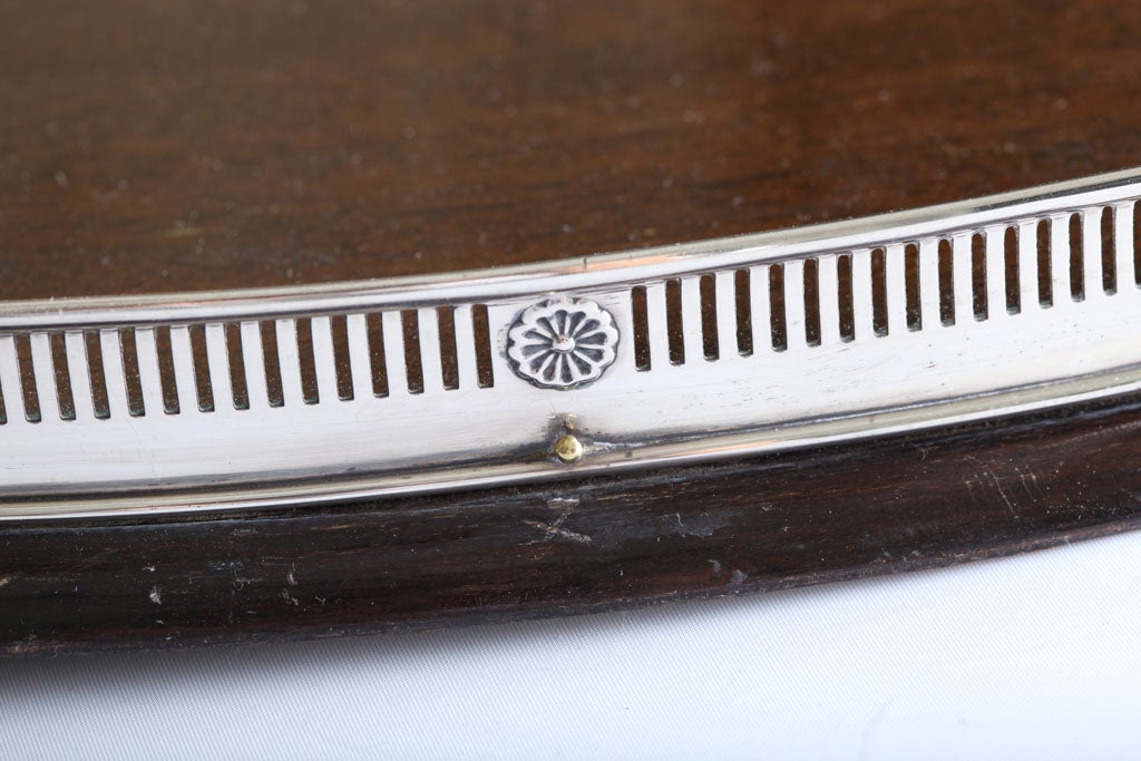 Sterling Silver-Mounted Inlaid Wood Gallery Tray at 1stDibs