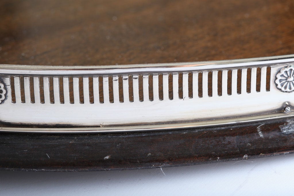 Sterling Silver-Mounted Inlaid Wood Gallery Tray at 1stDibs