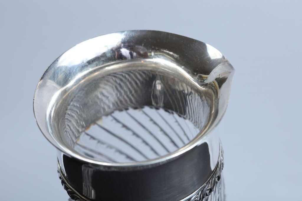 Tiffany and Co. Sterling Silver and "Zipper Cut" Crystal Pitcher at ...
