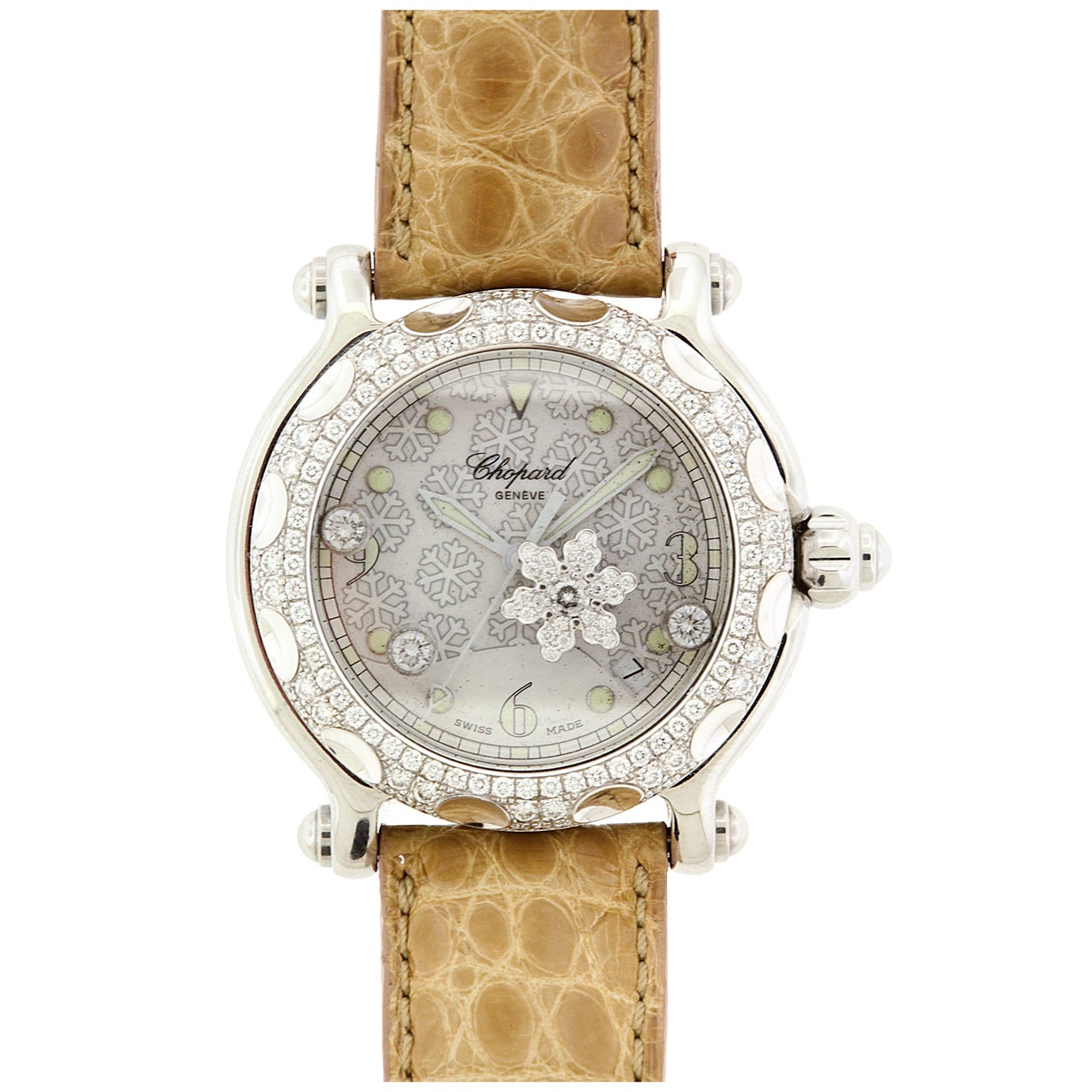 Chopard Lady's Stainless Steel and Diamond Happy Sport Snowflake ...