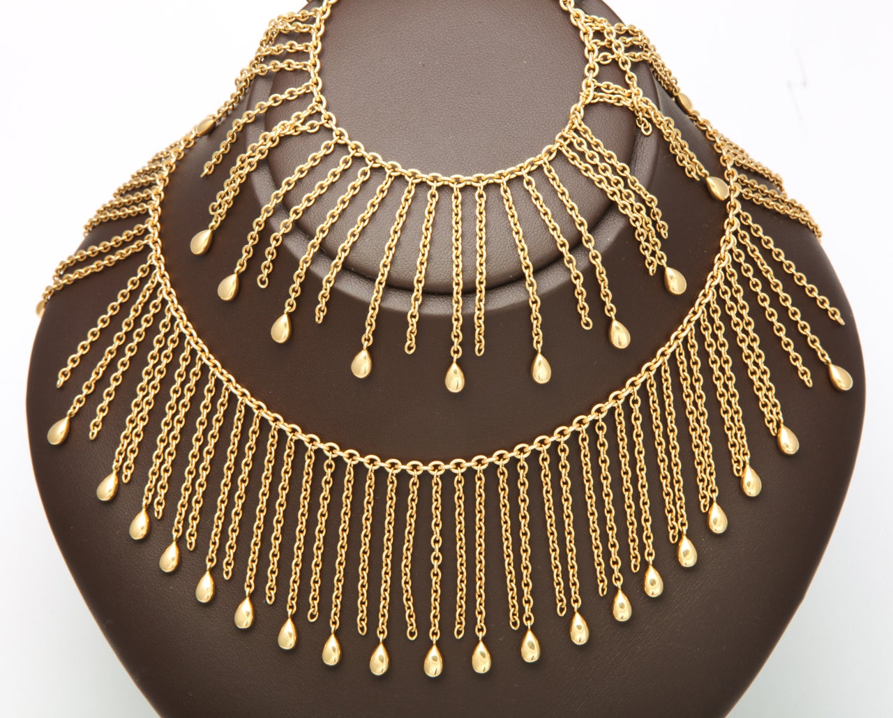 Van Cleef and Arpels VCA Gold Chain Fringe Bracelet Necklace Set at 1stDibs