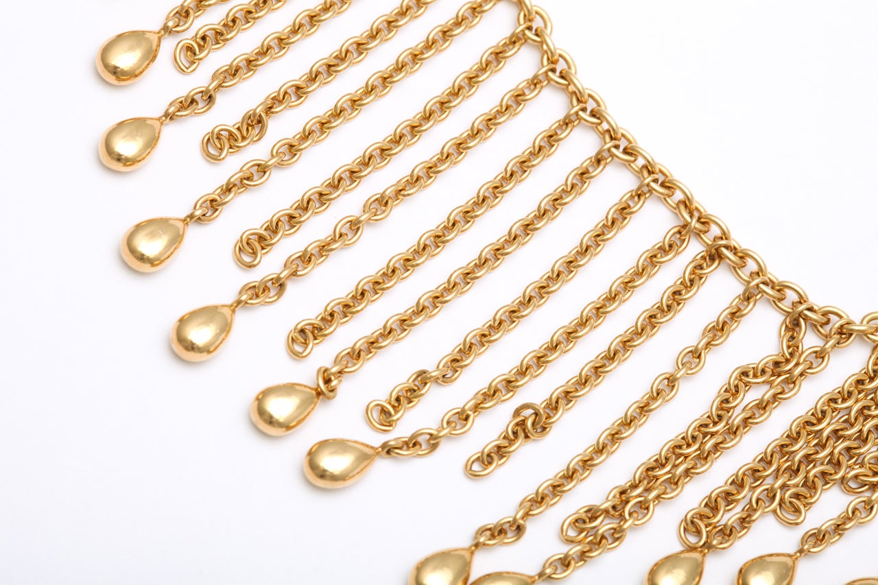 Van Cleef and Arpels VCA Gold Chain Fringe Bracelet Necklace Set at 1stDibs