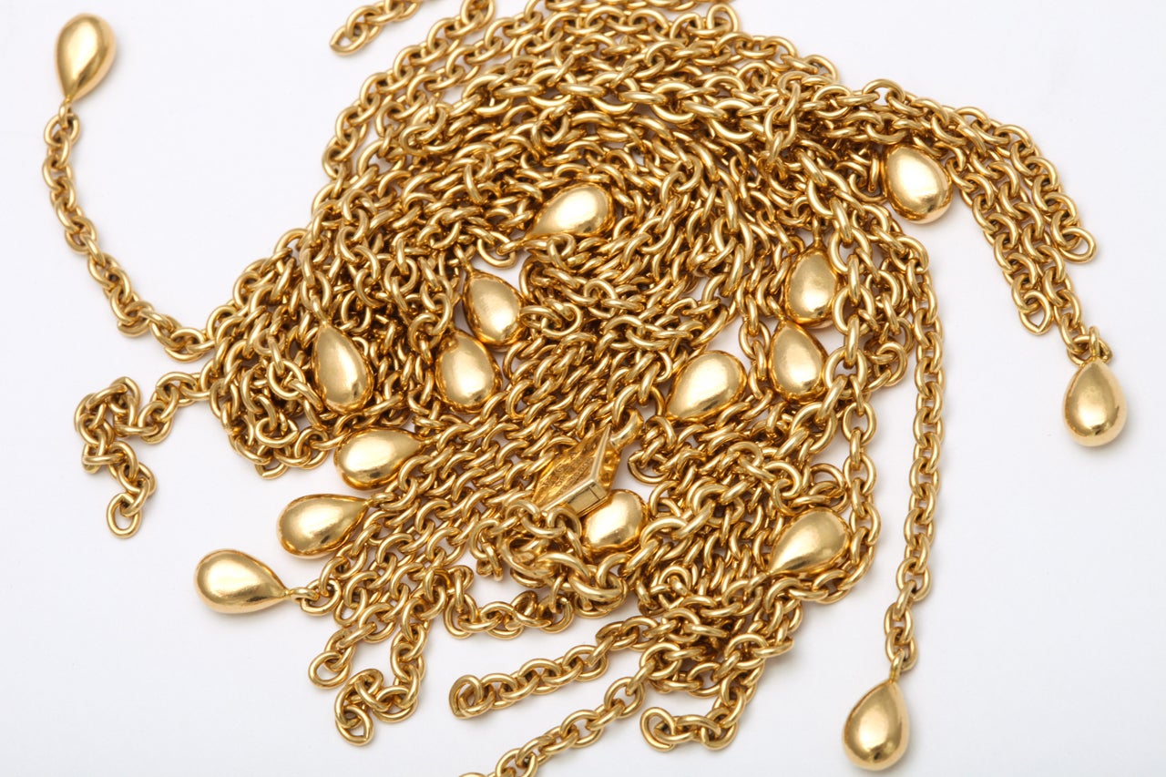 Van Cleef and Arpels VCA Gold Chain Fringe Bracelet Necklace Set at 1stDibs
