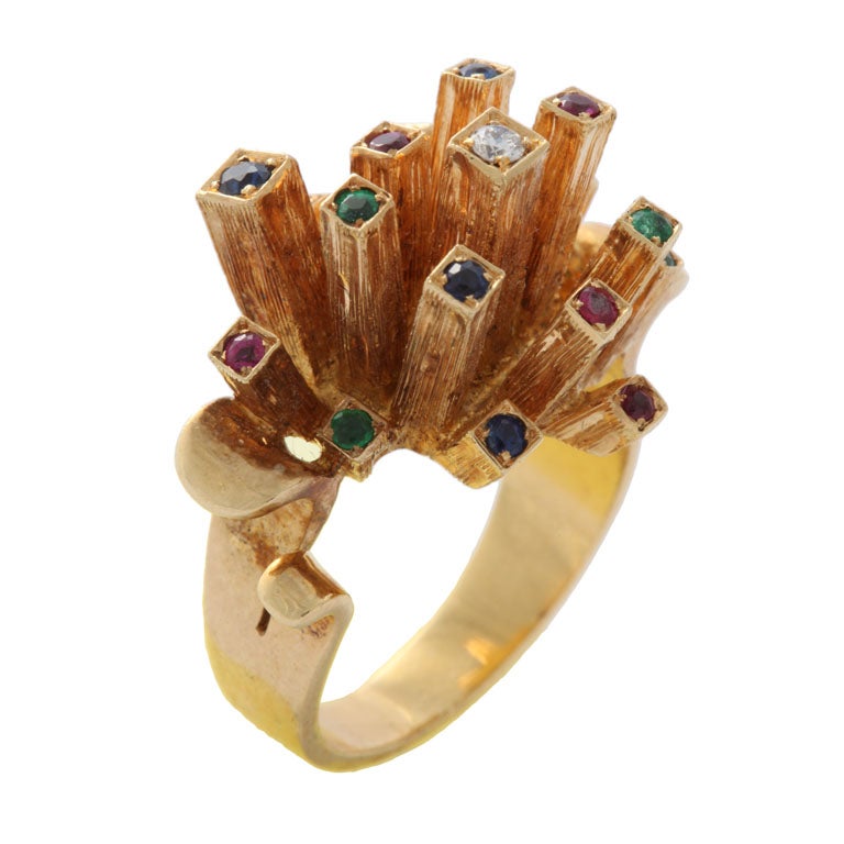 1960's Italian Sculptural Ring at 1stDibs