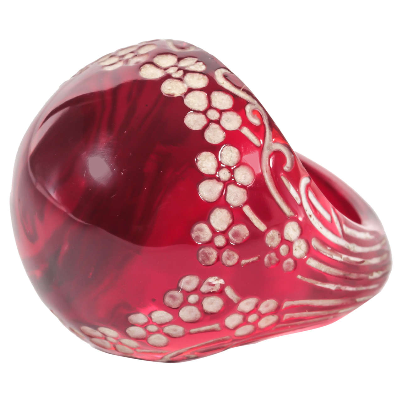 Lalique Glass Fleurs Ring at 1stDibs