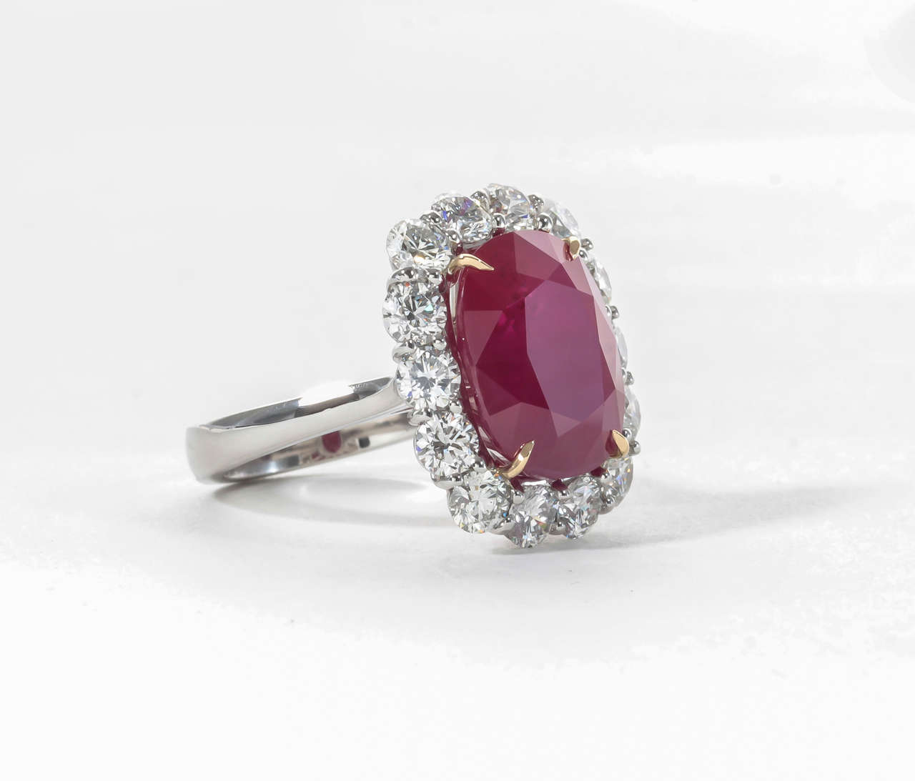 Rare 10 Carat Burma Ruby Diamond Ring For Sale at 1stDibs | 10 carat ...
