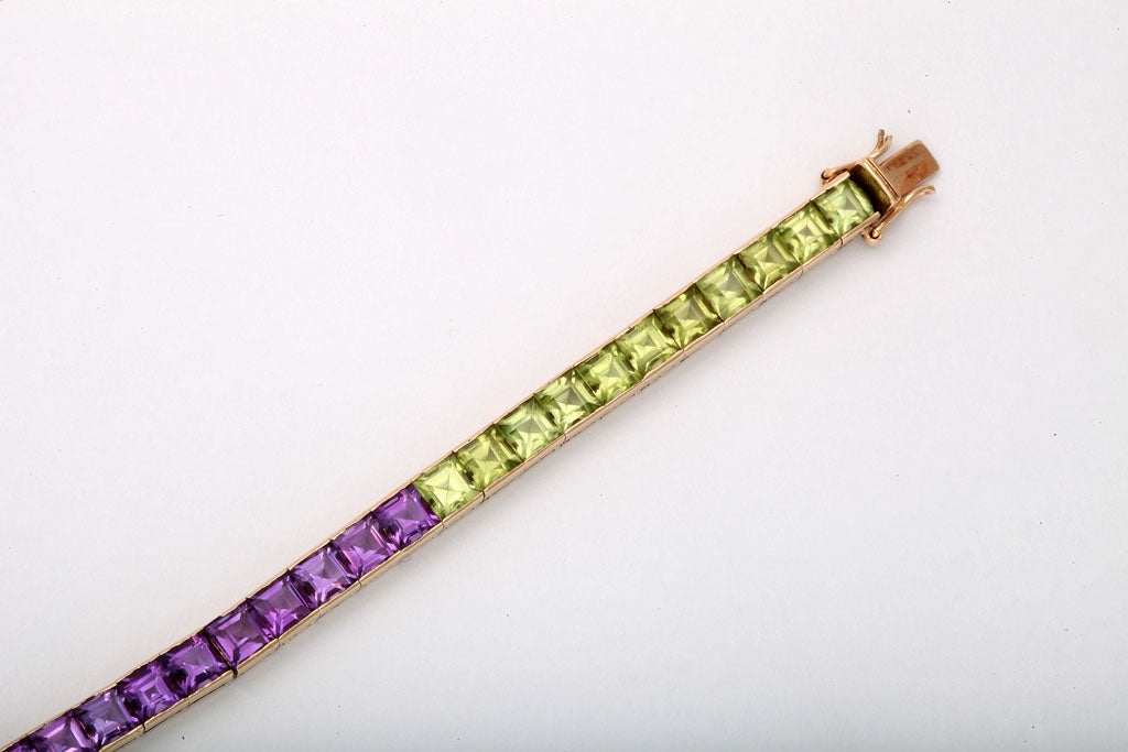 STRAIGHT LINE MULTI-COLORED STONE BRACELET For Sale at 1stDibs ...