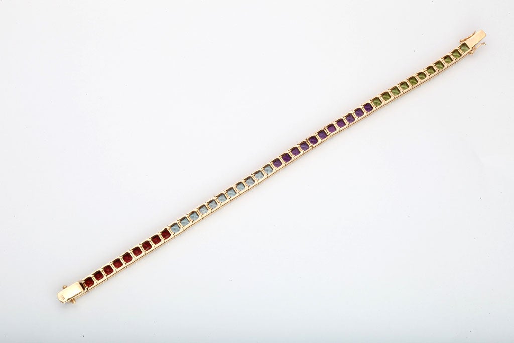 STRAIGHT LINE MULTI-COLORED STONE BRACELET For Sale at 1stDibs ...