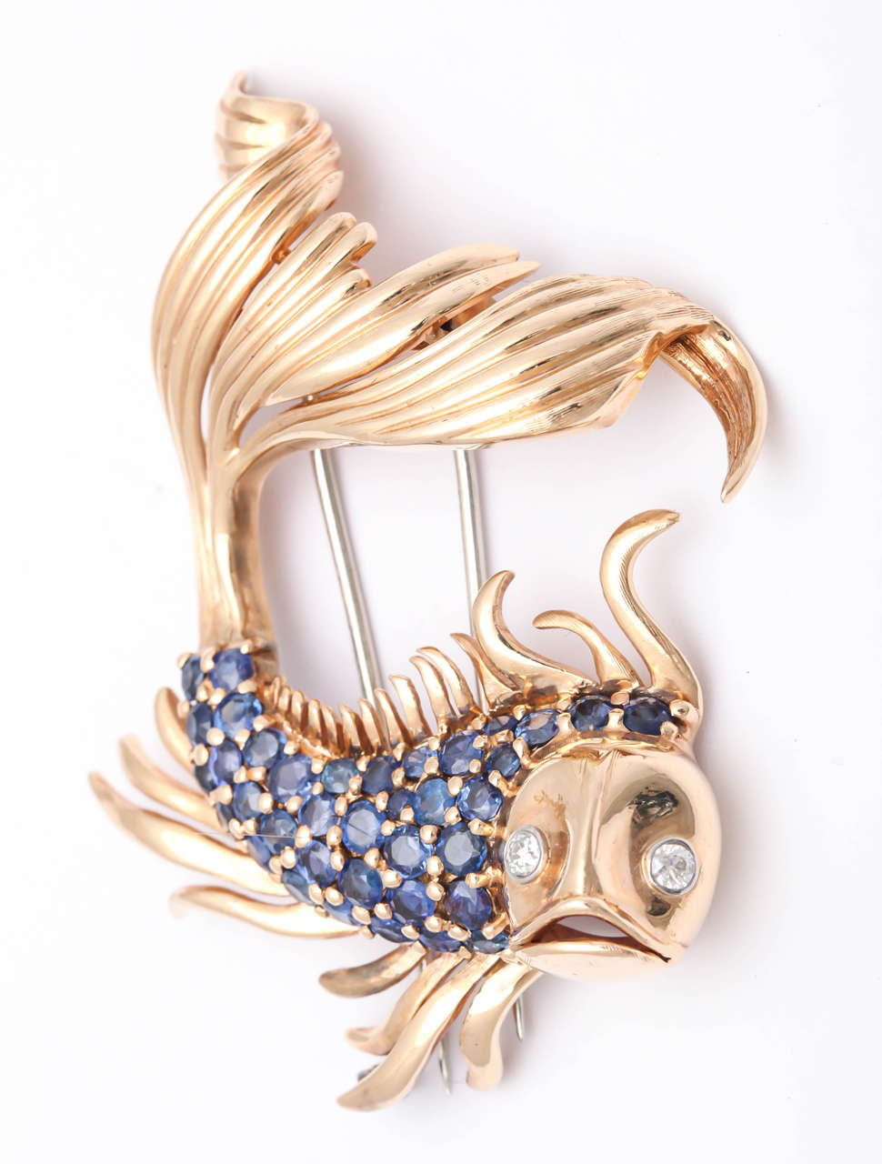 Magnificent Retro Goldfish Clip For Sale at 1stDibs