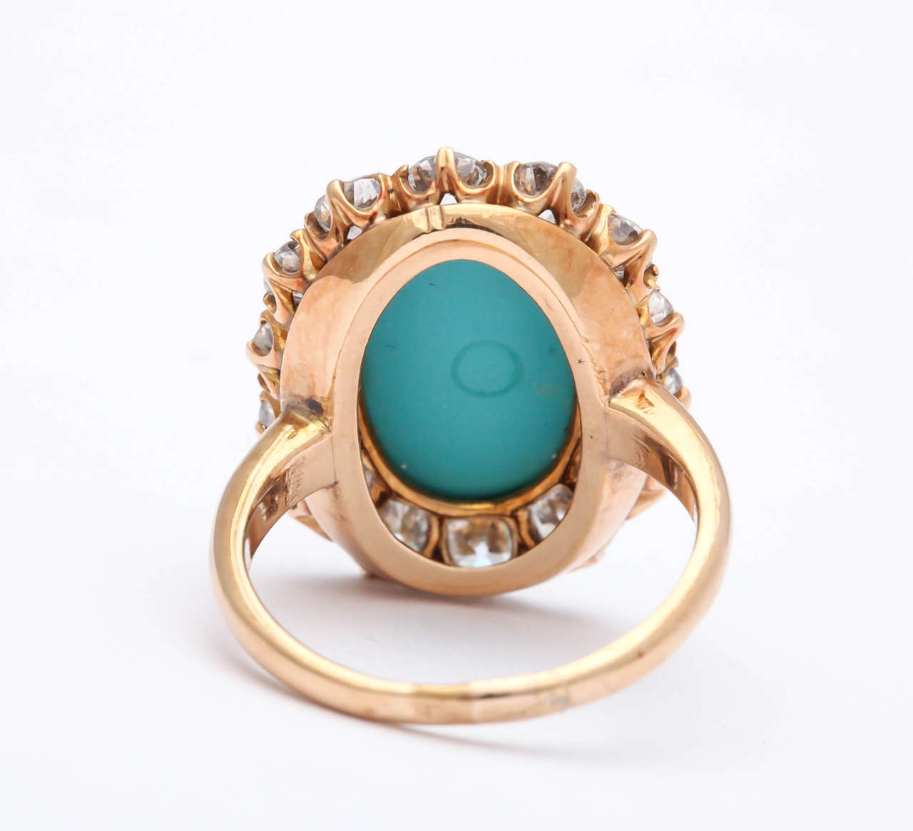 Persian Turquoise Old Mine Diamond Gold Ring at 1stDibs | gold ...