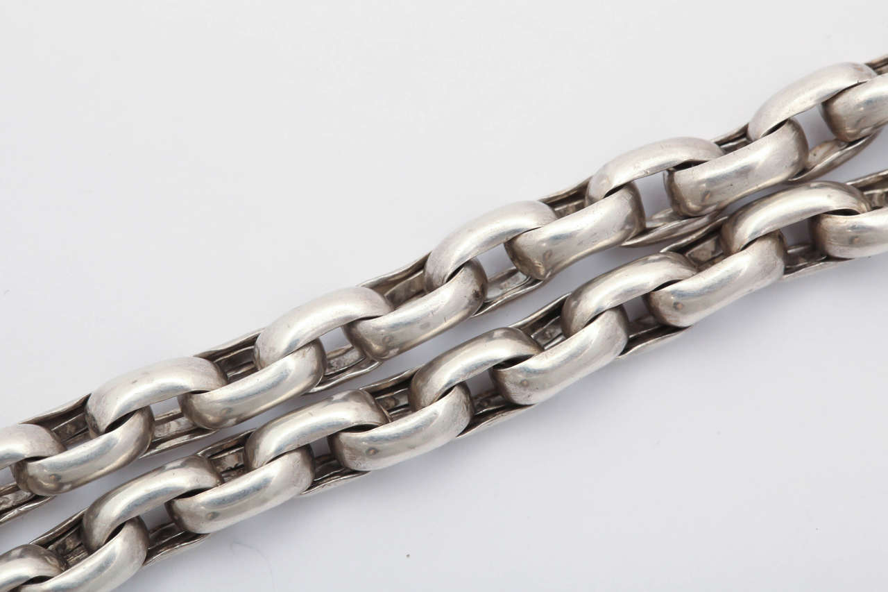Extremely Long Satin Silver Victorian Guard Chain at 1stDibs | long ...