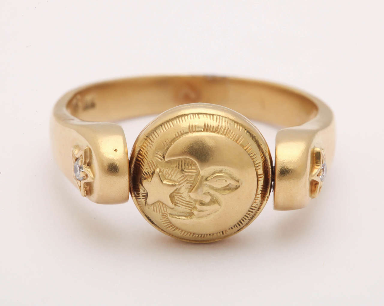 Gold Sun/Moon Swivel Ring at 1stDibs | swivel ring jewelry, gold sun ...