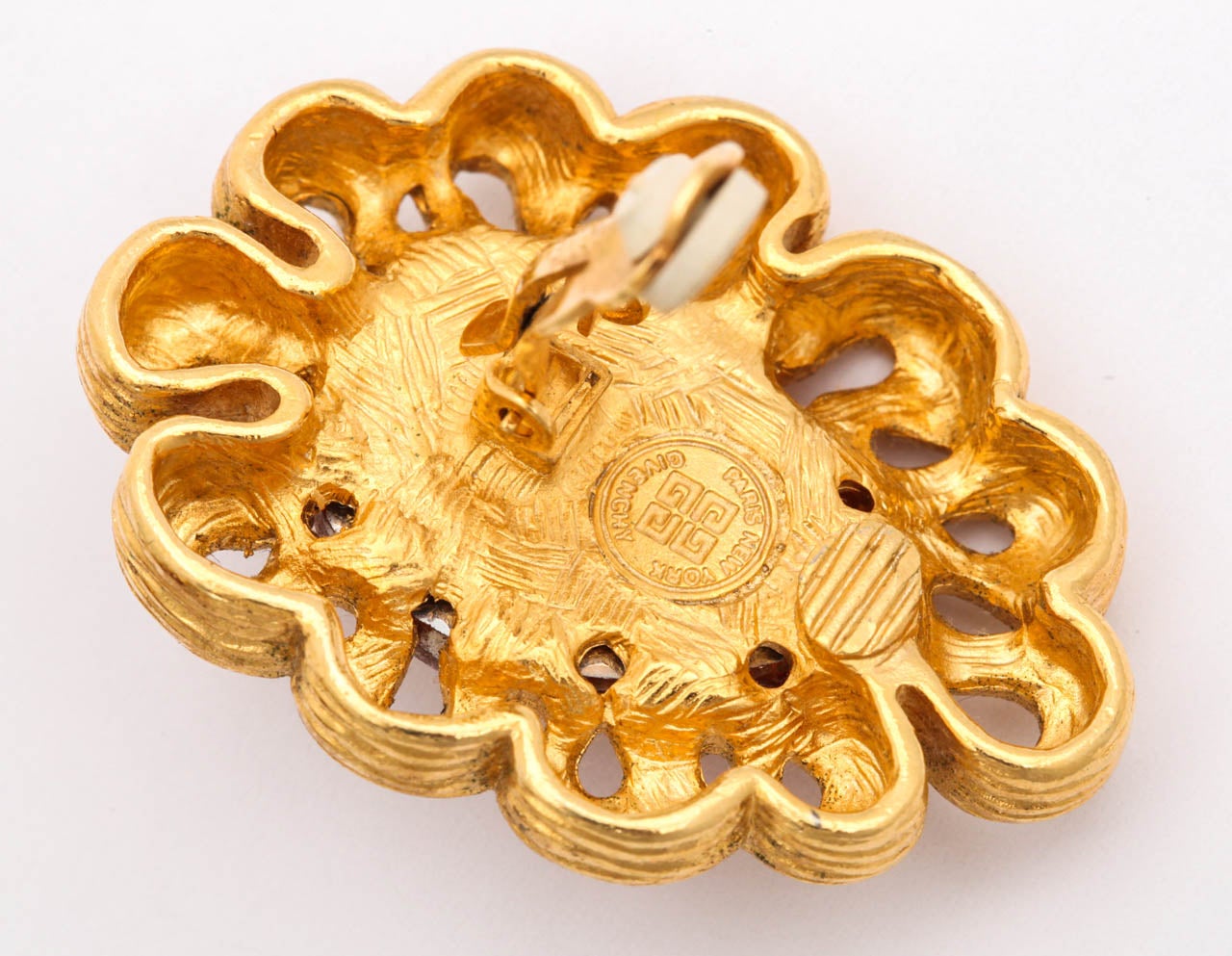 Givenchy Amber and Goldtone Earrings at 1stDibs