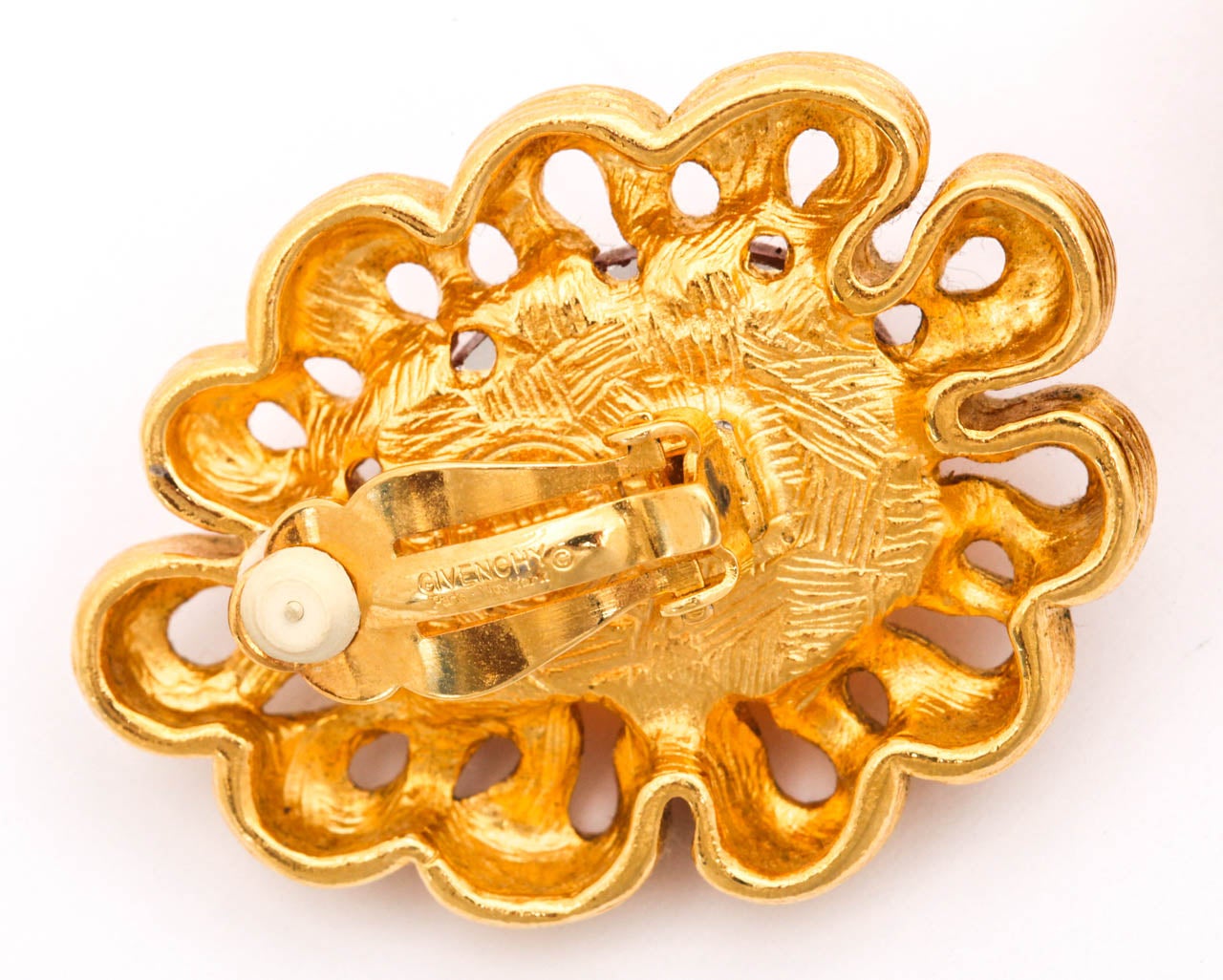 Givenchy Amber and Goldtone Earrings at 1stDibs