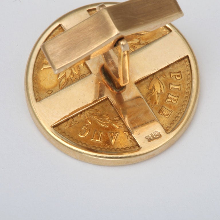 French Gold Coin Cufflinks at 1stDibs | napoleon cufflinks, french gold ...