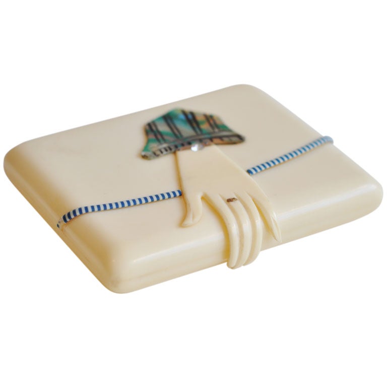 Art Deco Celluloid Hand Case at 1stDibs
