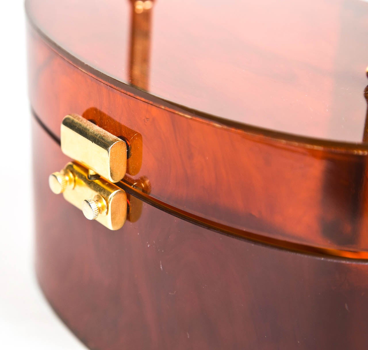 Lucite Handbag with Brass Fittings at 1stDibs
