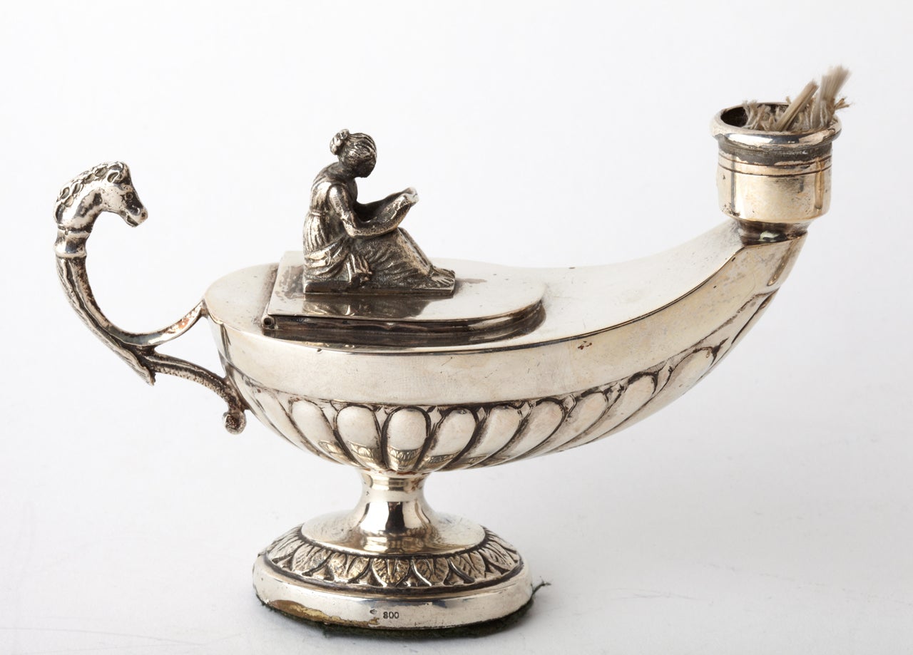 Pair of Aladdin Genie Oil Cigar Desk Lighters For Sale at 1stDibs