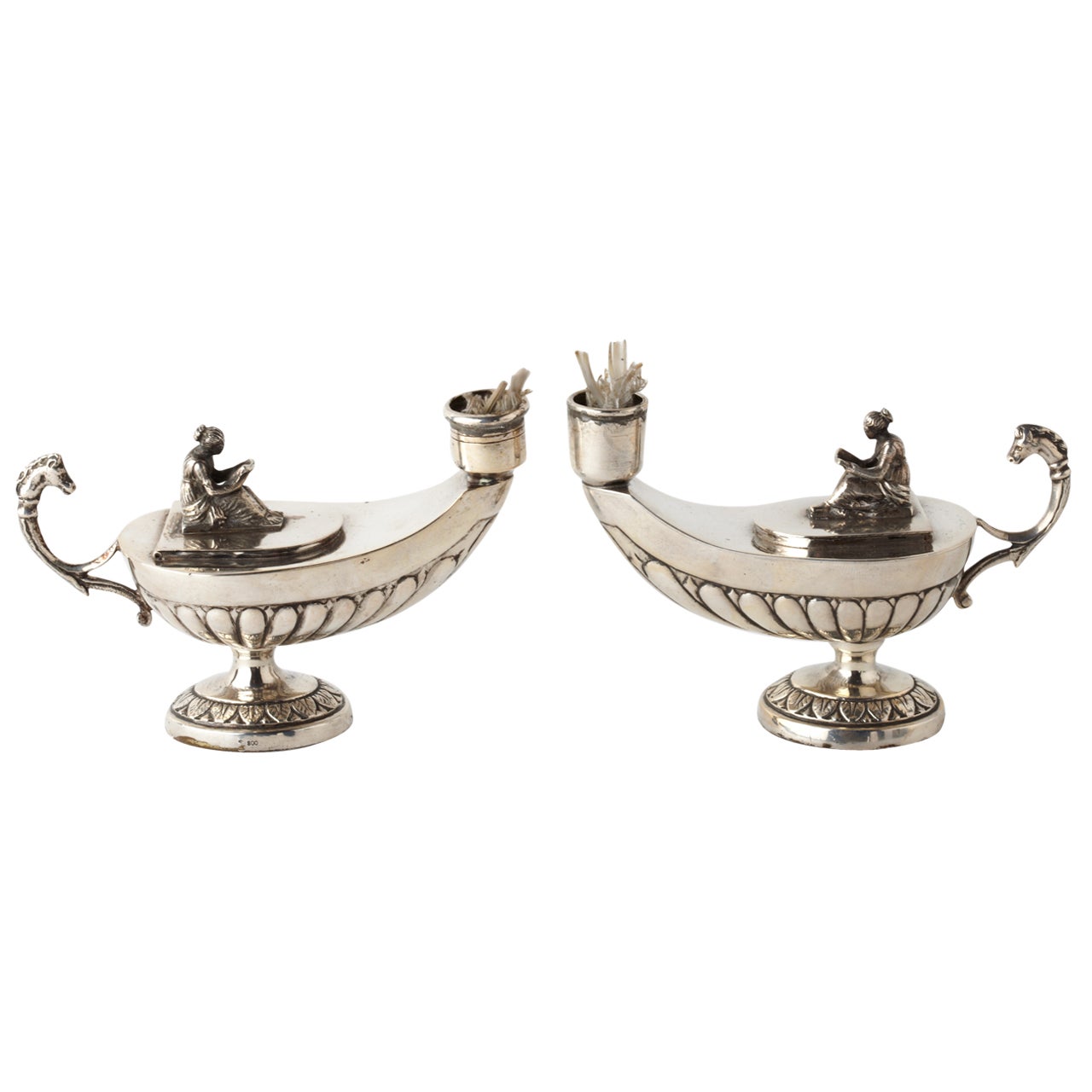 Pair of Aladdin Genie Oil Cigar Desk Lighters For Sale at 1stDibs