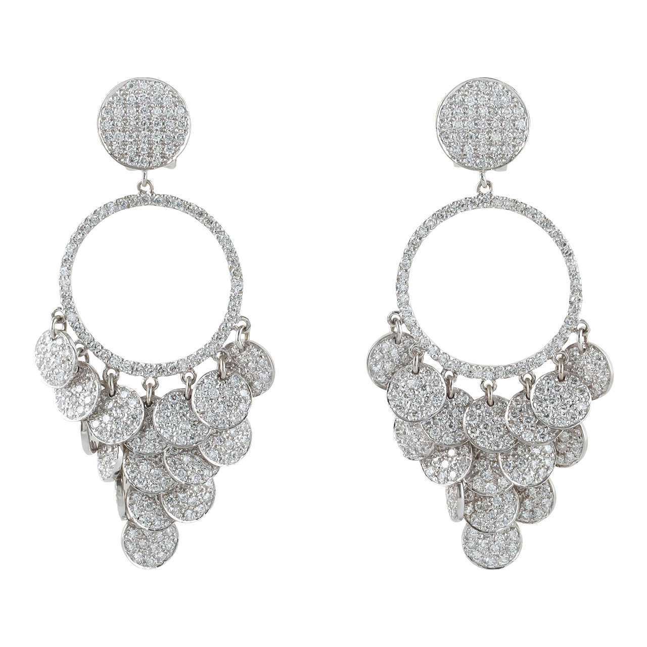 Pave Diamond Chandelier Earrings For Sale at 1stDibs | pave diamond ...