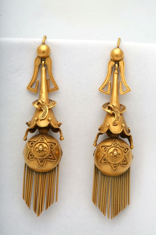 Victorian Gold Earrings For Sale at 1stDibs