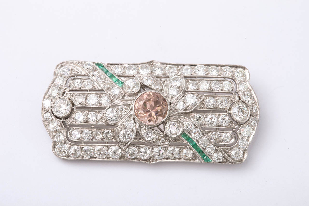 Diamond and Platinum Pendant Pin at 1stDibs