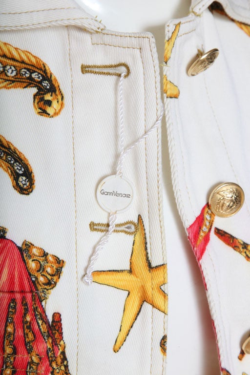 Gianni Versace Sea Print Denim Jacket from 1992 at 1stDibs | versace ...